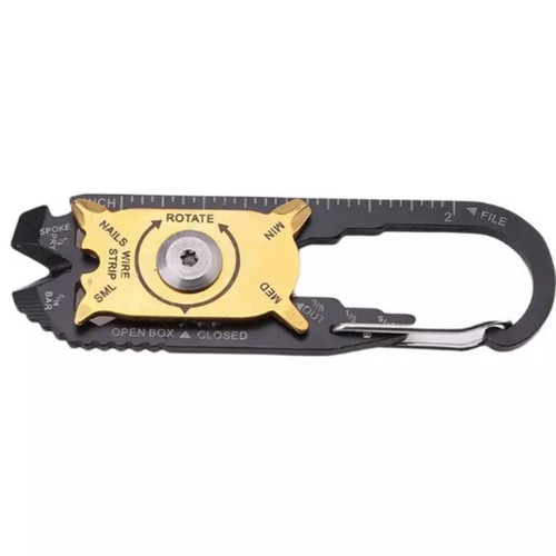 20 In 1 EDC Multitool Keychain Tool Gold Carabiner Tool Multipurpose | eBay