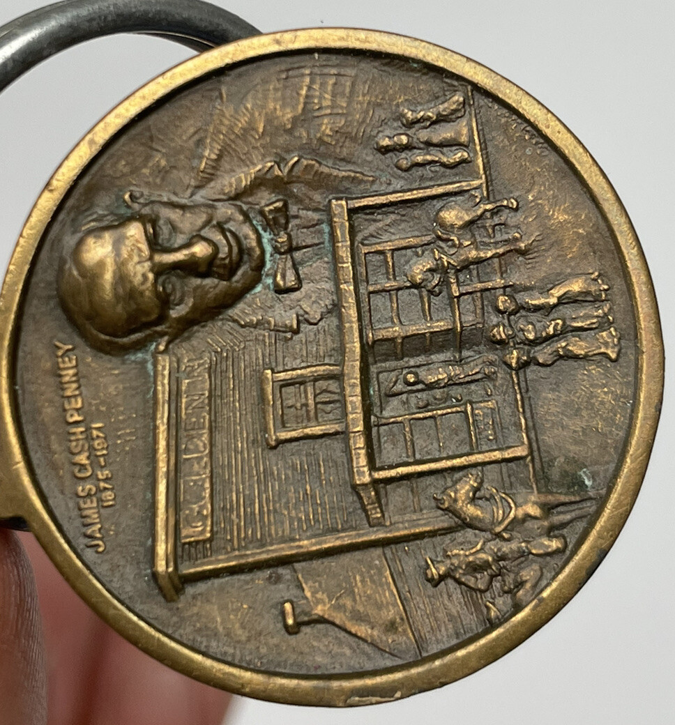 Vintage JC Penney Golden Rule Award Keychain Medal James Cash Penney ...