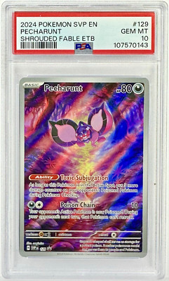 PSA 10 SVP EN Pecharunt #129 - 2024 Pokemon SV Shrouded Fable ETB Promo ...