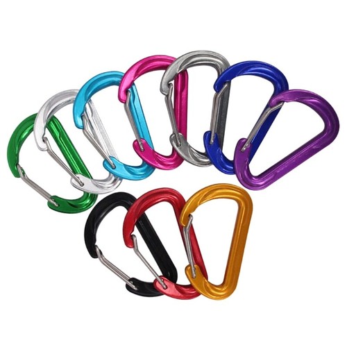 2Pcs Spring Snaps Hook Aluminum Alloys Carabiner Keychains Clip ...