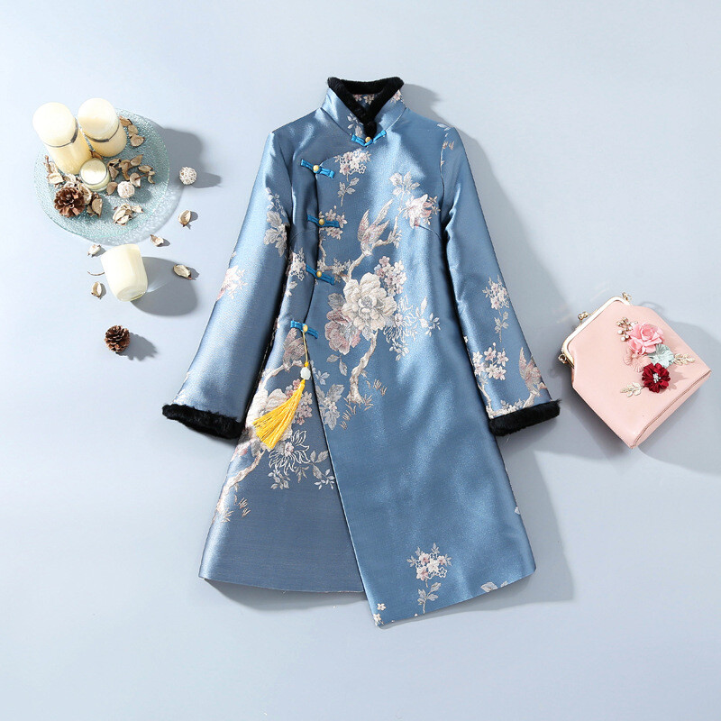 Lady New Cotton Blend Windbreaker Retro Cheongsam Jacket Chinese Qipao ...