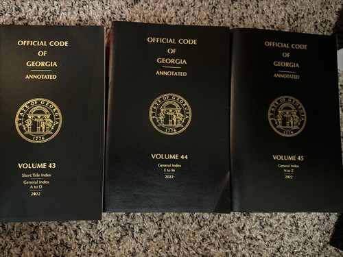 Official Code Of Georgia Annotated Volume 43 44 45 General Index 2022 ...