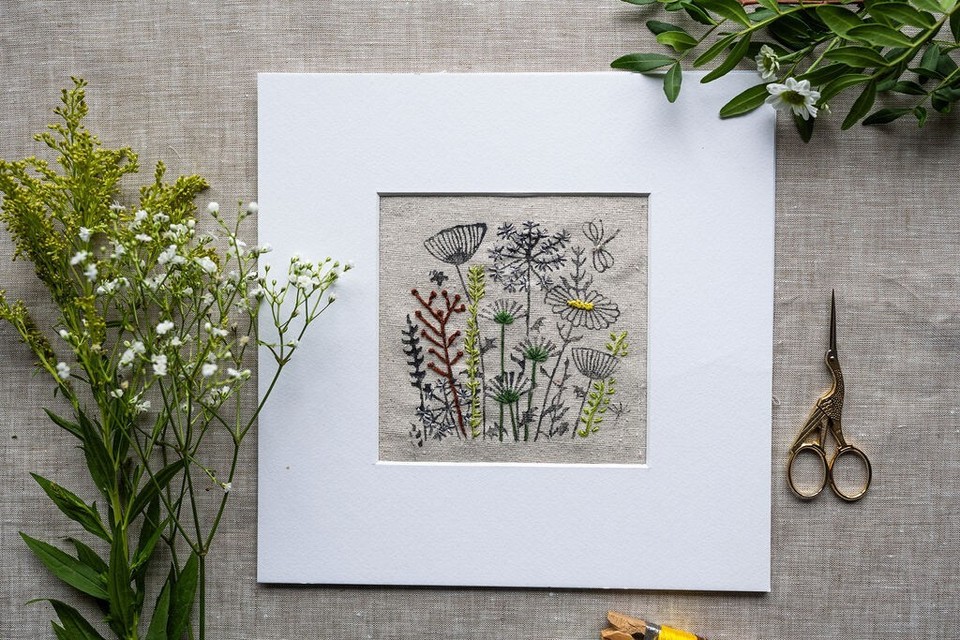 Wild Flower Stamped Embroidery Irish Linen Kit, Christmas gift Ideas ...