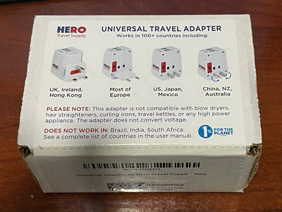 Hero Universal Travel Adapter 2 USB Ports Works In 100 Plus Countries ...