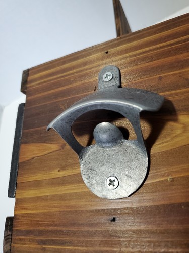 Rustic Wooden Beer Soda Drink Caddy Carrier with Metal Bottle Opener ...