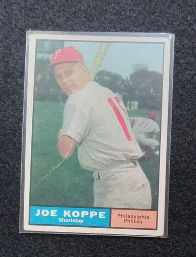 1961 Topps Baseball Card #179 JOE KOPPE Phillies Item 5 Creased Good | eBay