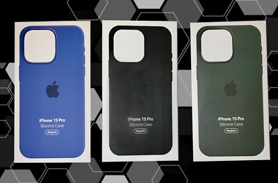 Genuine Apple Silicone Case MagSafe iPhone 15/Plus/Pro/ProMax|Black ...
