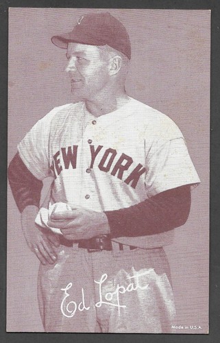 1947-66 EXHIBIT SUPPLY COMPANY Ed Lopat NEW YORK YANKEES ( Sepia ) EX A ...