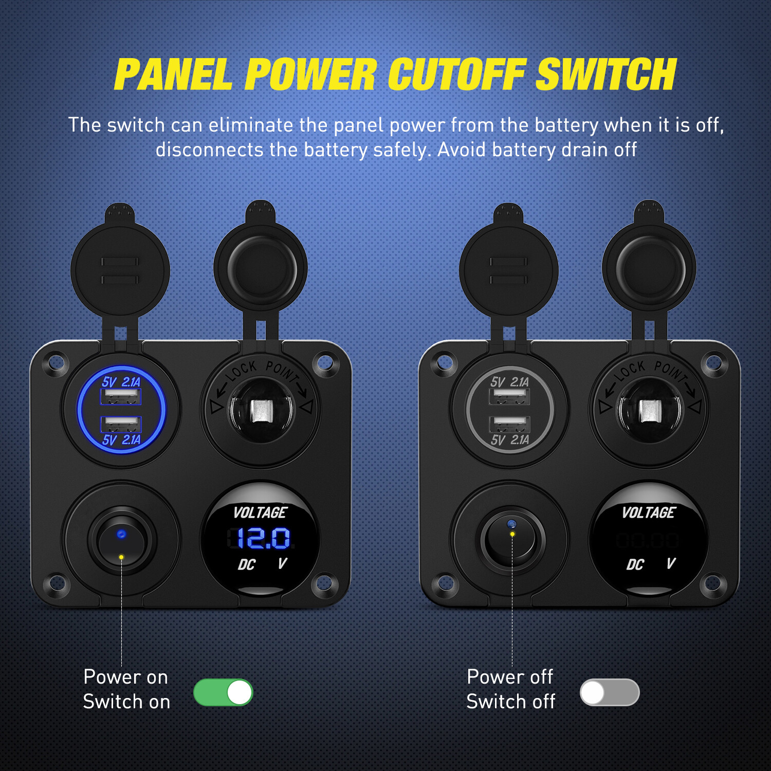 Nilight 4 in 1 ON/OFF Charger Socket Panel Dual USB Socket | Truck Car ...