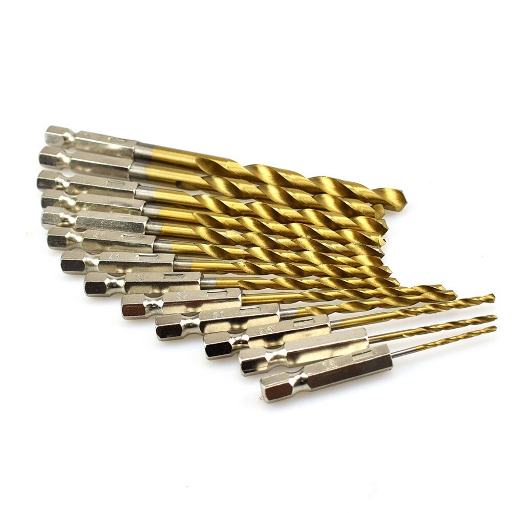 1.5-6.5mm Tungsten Carbide Twist Titanium Drill Bit HSS 1/4 Hex Shank ...