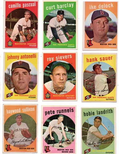 (9) 1959 Topps Baseball Cards. Next Day Shipping. Sale Price $24.95 | eBay