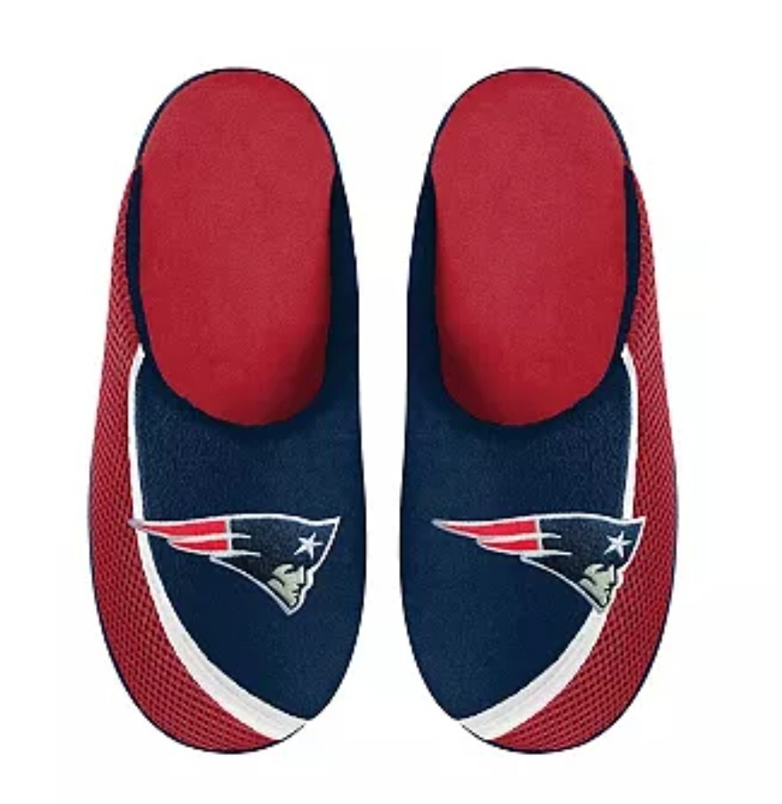 New England Patriots NFL Men's Mesh Edge Team Logo Slide Slip-on ...