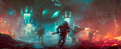 Aircraft science fiction high tech aliens jet Custom Gaming Mat Desk ...