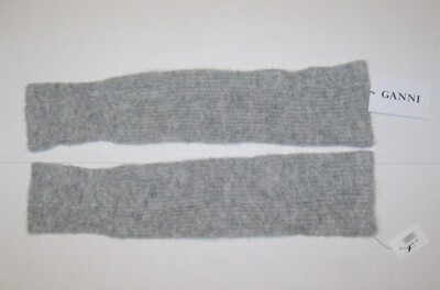 New Pair of Ganni Callahan Mohair Blend Gray Knit Arm Warmer with Thumb Hole | eBay