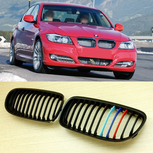 Matt Black ///M Color Front Hood Grill Grille For BMW E90 E91 LCI 09-11 ...