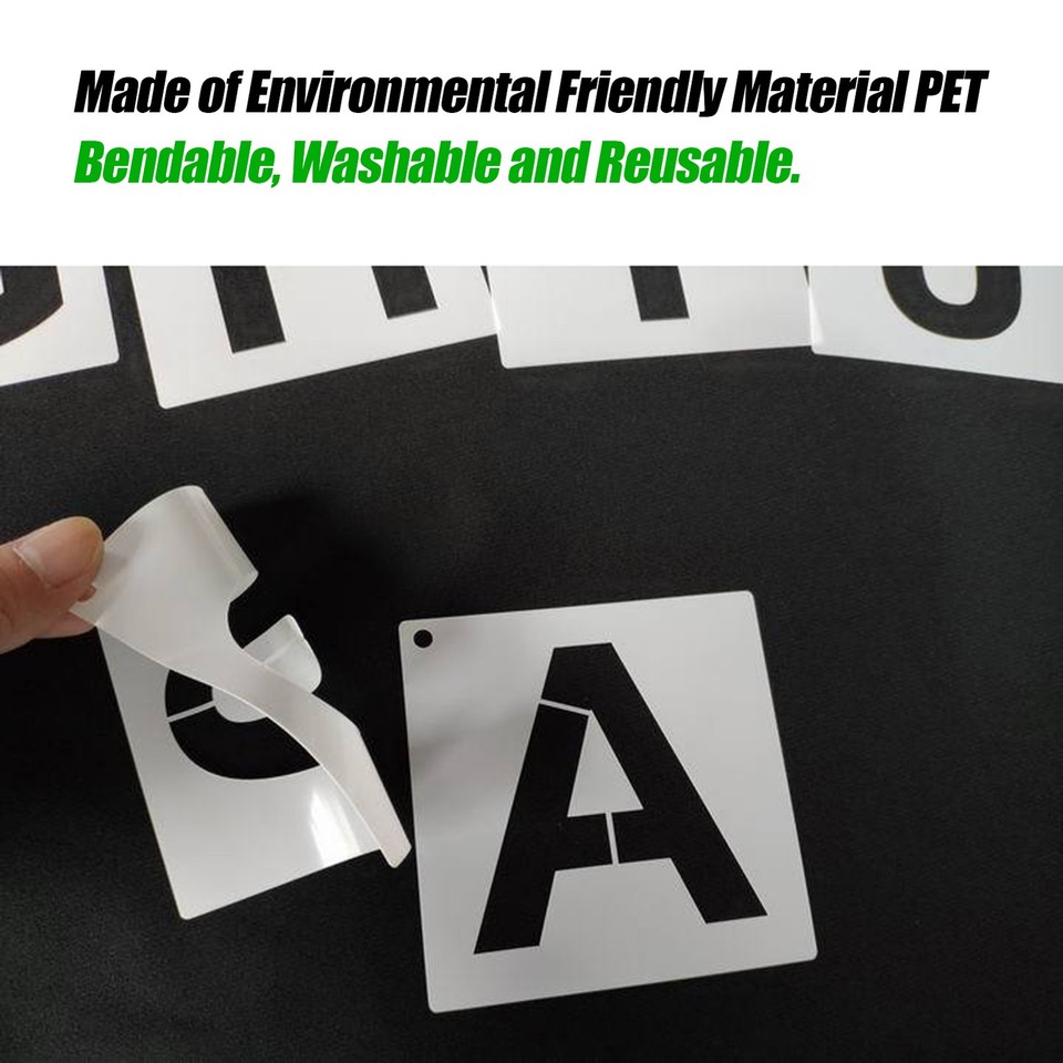 36pcs 5 Inch Letter And Number Stencils Reusable Washable Alphabet ...