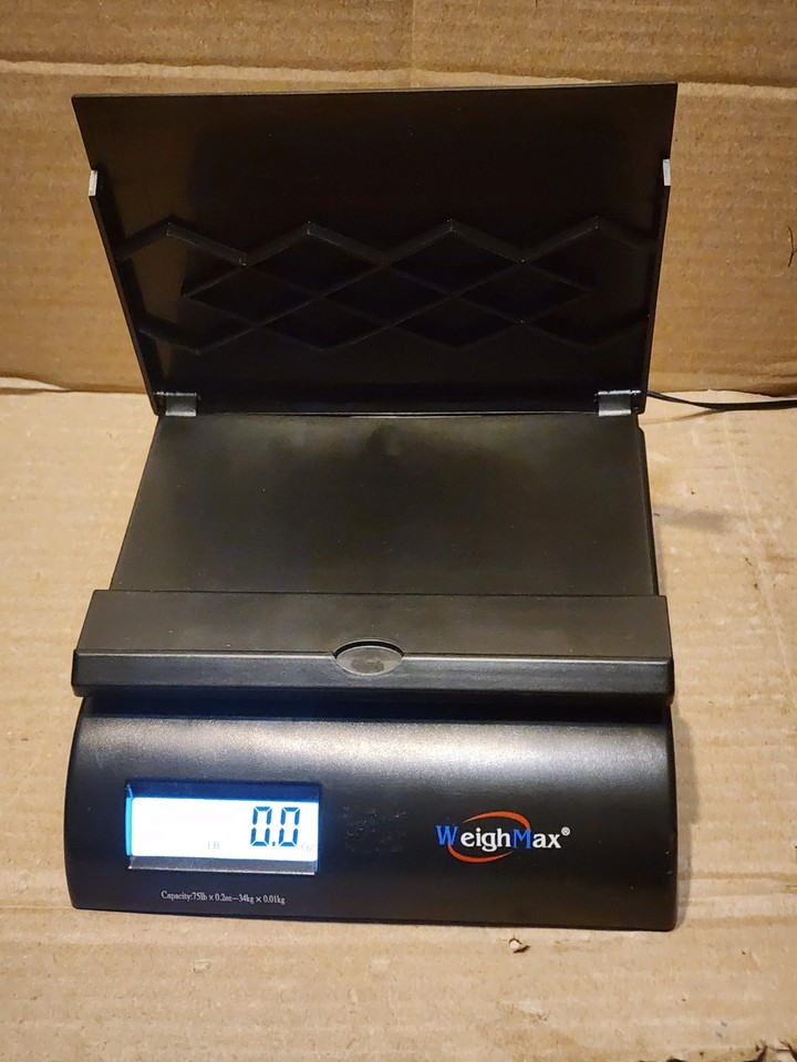 WeightMax Digital Postal Scale 75 lb W-2822-75L + Power Adaptor + Free ...