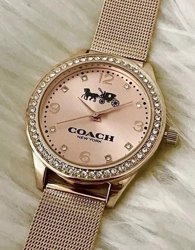 Rose Gold Coach Designer Luxury Watch 17cm Band 38mm Face With Diamonds ...