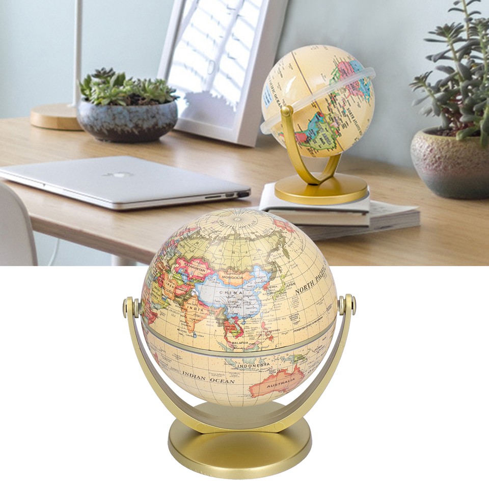 Mini World Map Globe Desktop Rotating Earth Geography Globe English ...