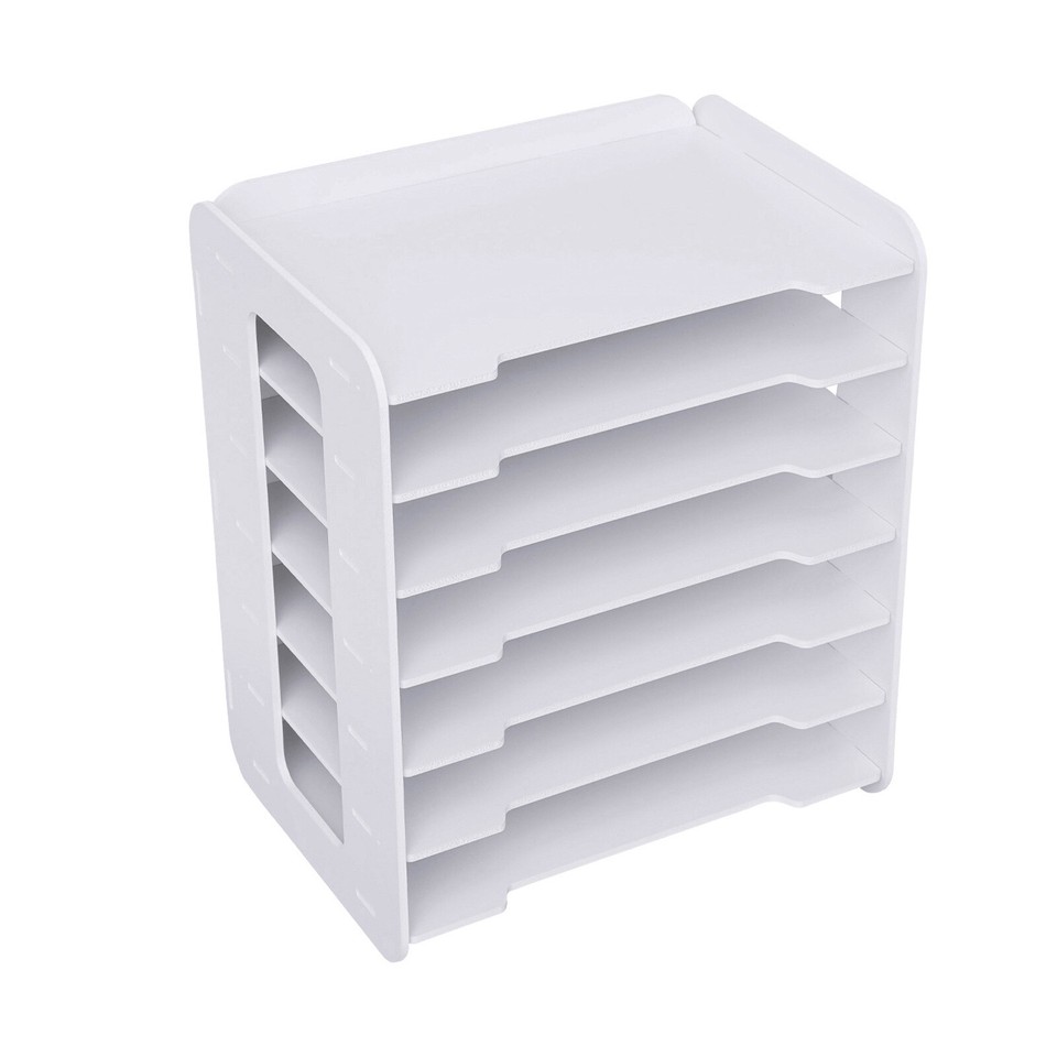 Desktop 7 Tier Organizer Paper File Holder Document Storage Rack Office ...