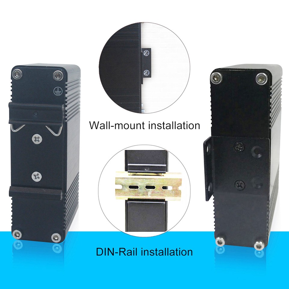 PoE Mini Industrial 5 Ports Gigabit Ethernet Switch Hardened 1000Mbps ...