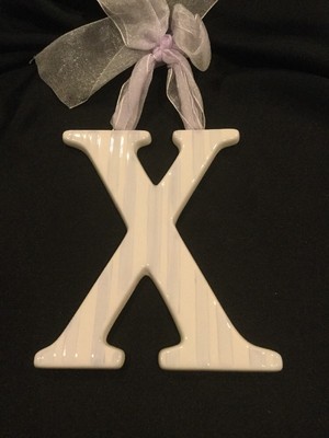 AMSCAN Ceramic Baby Wall Letter X Light Blue/Lavander Different Designs ...