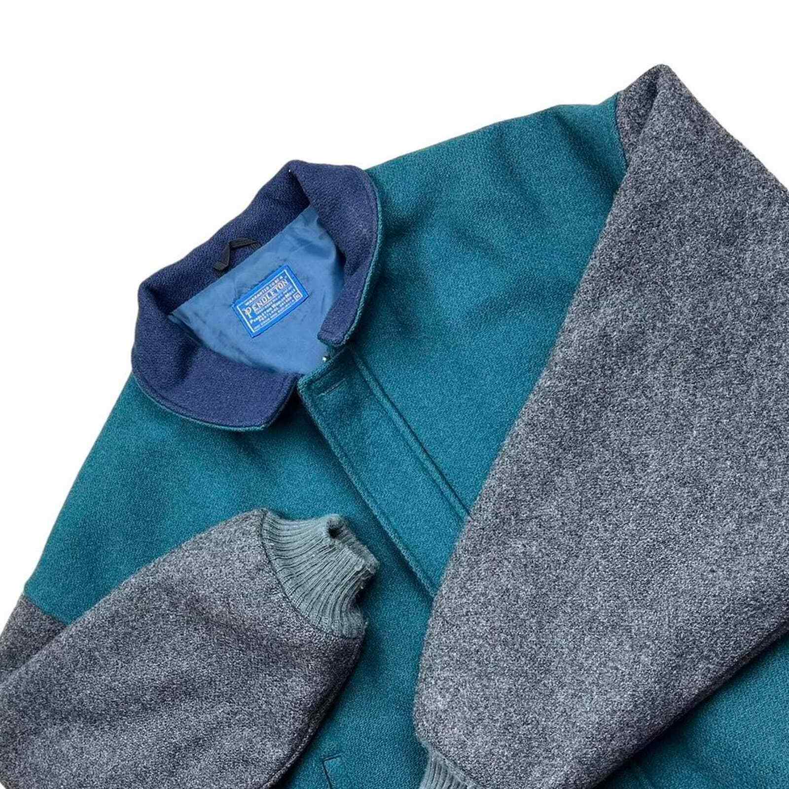 Vintage Pendleton Wool Bomber Jacket in Green and Gray - Gem