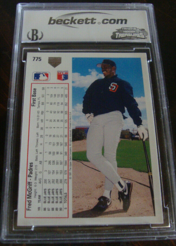 1991 UPPER DECK BASEBALL - #775 FRED MCGRIFF - GRADED - BCCG - 10 MINT | eBay