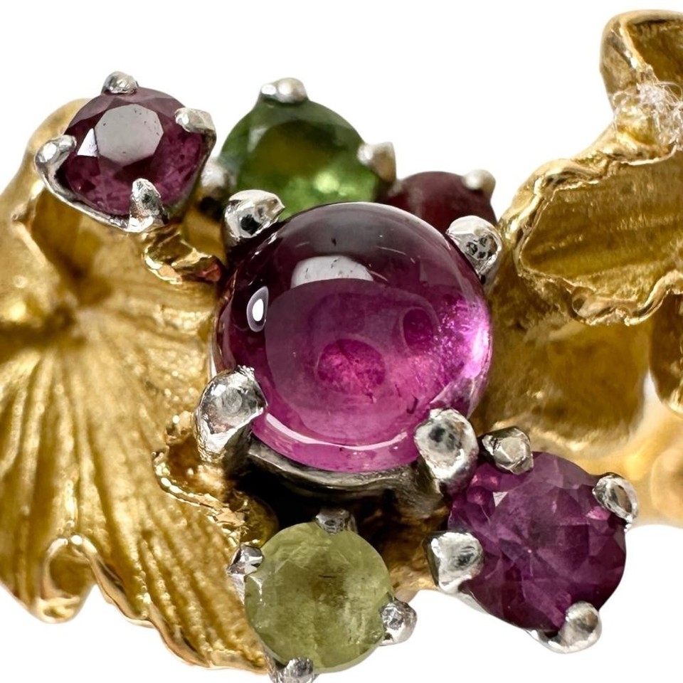 US 3.5 IWAKURA KOJI Multi stone Ring K18 Gold/Pt900Platinum 5.7g Women ...