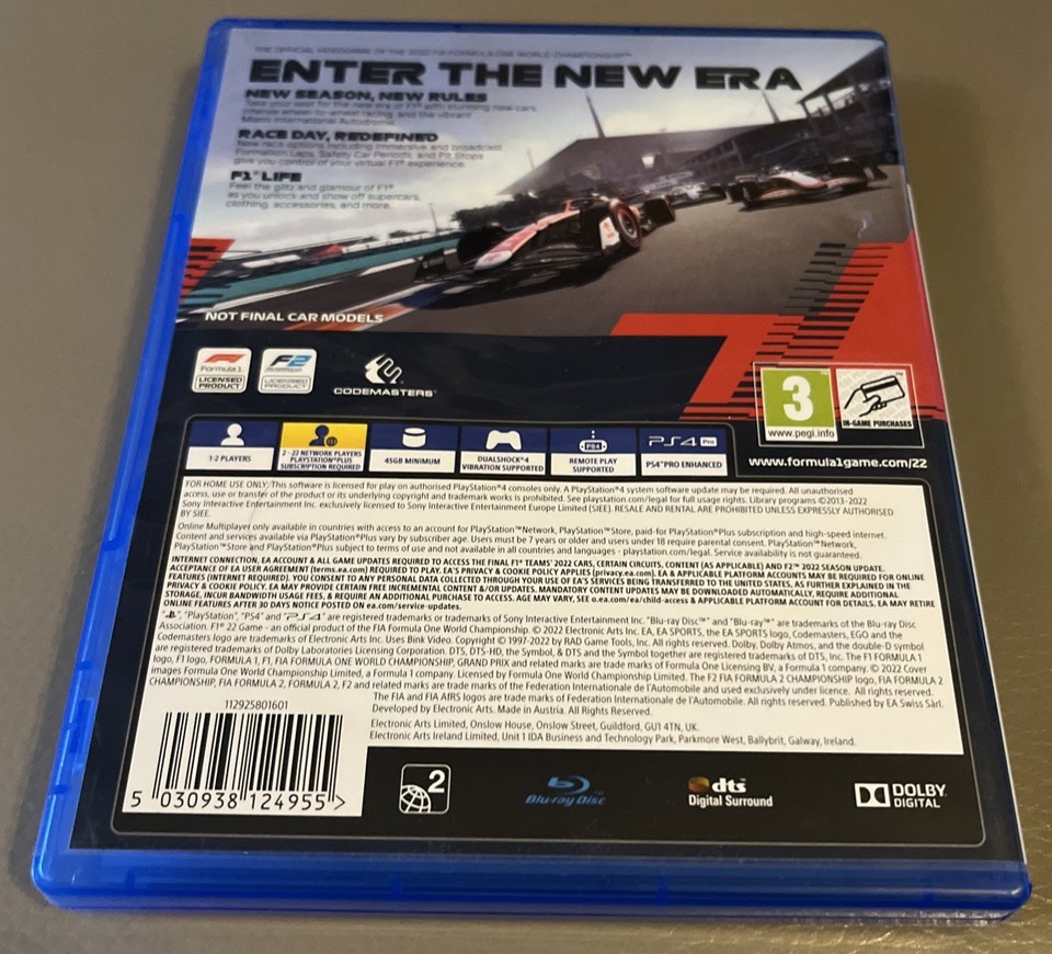 F1 22 EA Sports PS4 Sony PlayStation 4 2022 PS4 | eBay