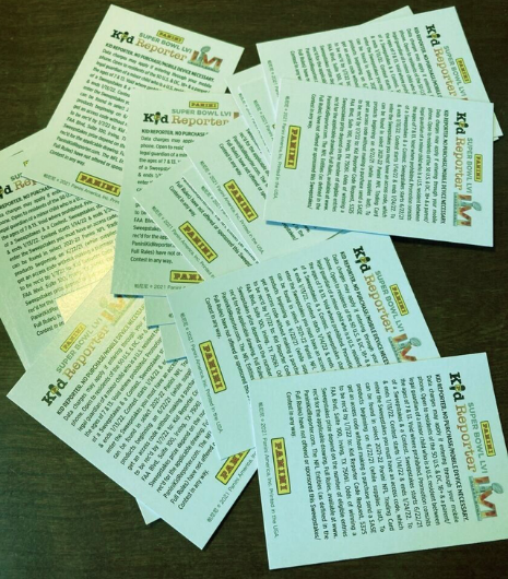 Kid Reporter Entry Cards (Unused) 2021 Super Bowl LVI Panini Lot of 23 ...