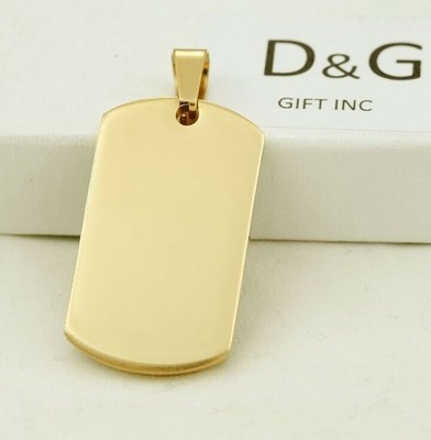 DG Men's Stainless-Steel 55mm DOG TAGS Classic Pendant Unisex Gold ...