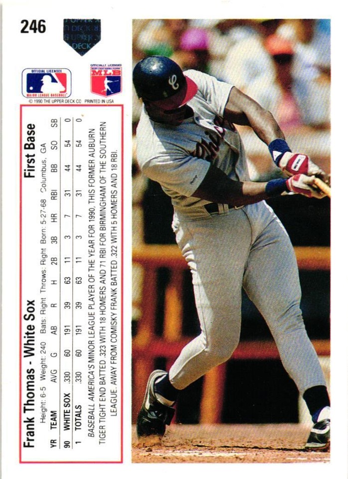 1991 Upper Deck 246 Frank Thomas "Middle Finger" Chicago White Sox | eBay