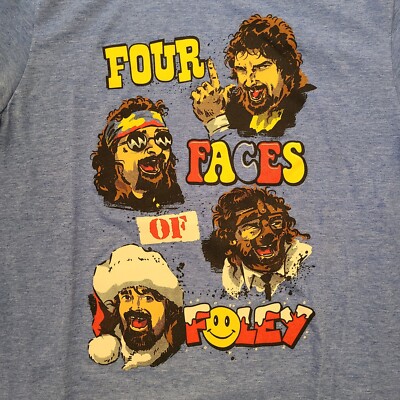Mick Foley Four Faces of Foley T-Shirt M Medium Mankind Cactus Jack WWE ...