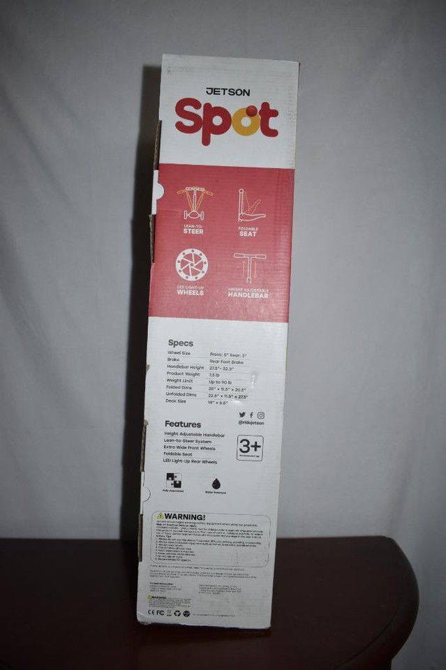 Jetson Kids' Spot Scooter JSPOT-RED Age 3+ LED Light-Up Wheel NIB | eBay