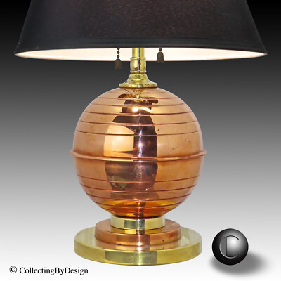 CHASE "Ball Lamp" Gerth & Gerth Design Copper and Brass c.1934 RESTORED ...