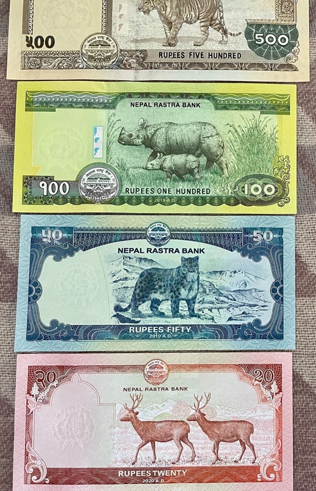 🔥 "NEW" Complete Set of 7 Nepal 5 -1000 Rupee Currency Notes Mt Everest ...