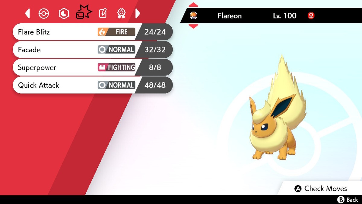 Glanzende Flareon Sprite
