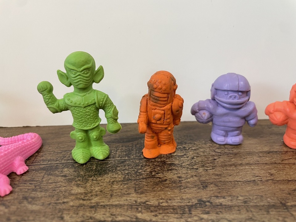 Lot Of 7 Vintage Diener Rubber Eraser Figures Robot Alligator Monster ...