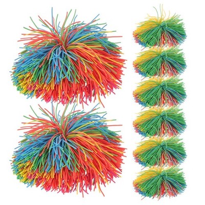 8 Pcs Kickable Rubber Shuttlecock Ball Toy Bouncy Stringy Pom Sensory ...