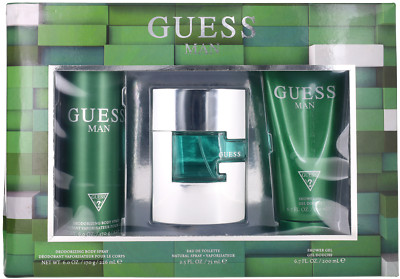 Guess Man by Guess Man Men Set:EDT Spr+Body Deo Spr+SG 3.4oz+6.0oz+6 ...