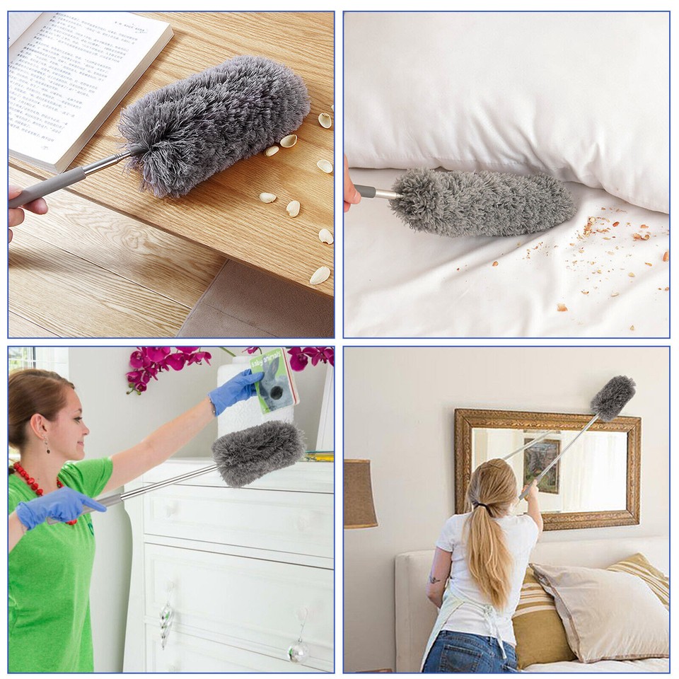 Dense Dusting Duster Soft Feather Brush Household Extendable Cleaning ...