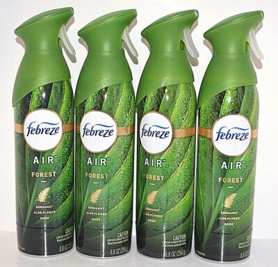4 FEBREZE AIR FOREST BERGAMOT ALOE FLOWER MUSK AIR REFRESHER FRESHENER ...
