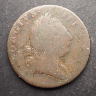 1773 COLONIAL VIRGINIA COPPER HALF PENNY * NICE* FREE SHIPPING! M3328 ...