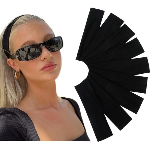 9 Pack Black Non-Slip Elastic Cloth Headbands Fashion Hair Accessories ...
