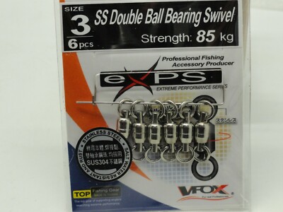 V-FOX SUS 304 SS Double BB Swivel #3 85kg Jigging Popping Lure Big Game ...