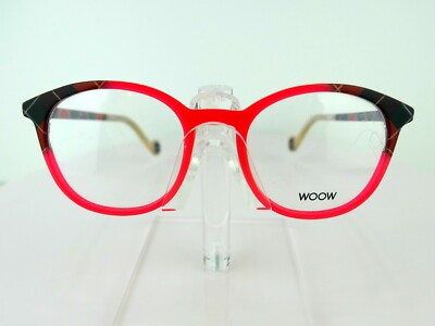WOOW Wool Paper 1 (2140) FLUO RED/Black Argyle 49-19-144 Eyeglass ...