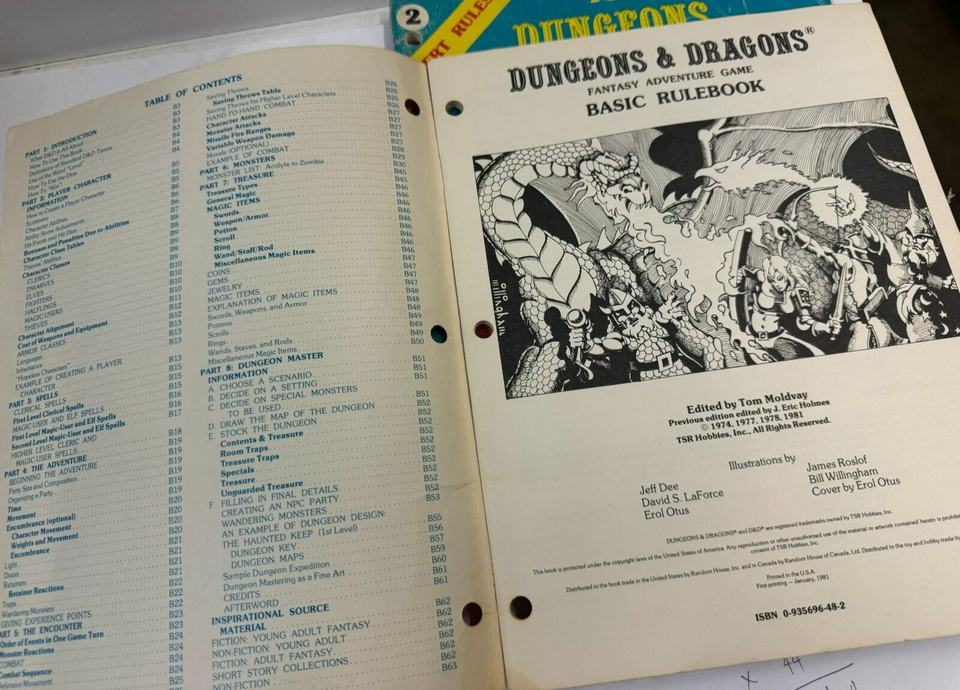 Set of 2 TSR Dungeons & Dragons Basic Rules & Expert Rules 1981 1st ...