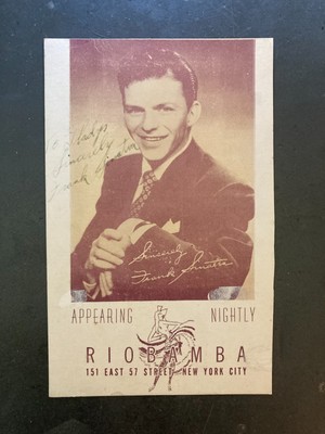 Frank Sinatra Signed Autograph Club Riobamba Postcard 1943 Front | eBay