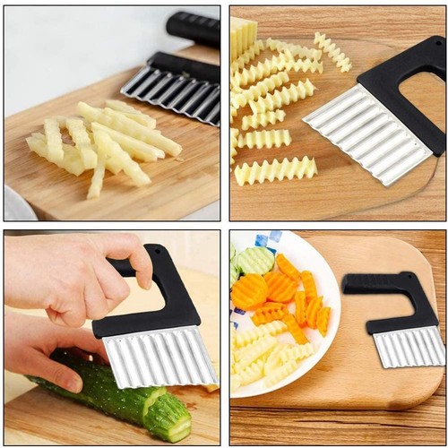 Chips Wave Cutter Stainless Steel Potato Cutter Fruit Vegetable Salad ...